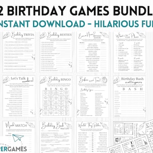 HILARIOUS BIRTHDAY GAMES Bundle Printable Party Game, Adult Games ...