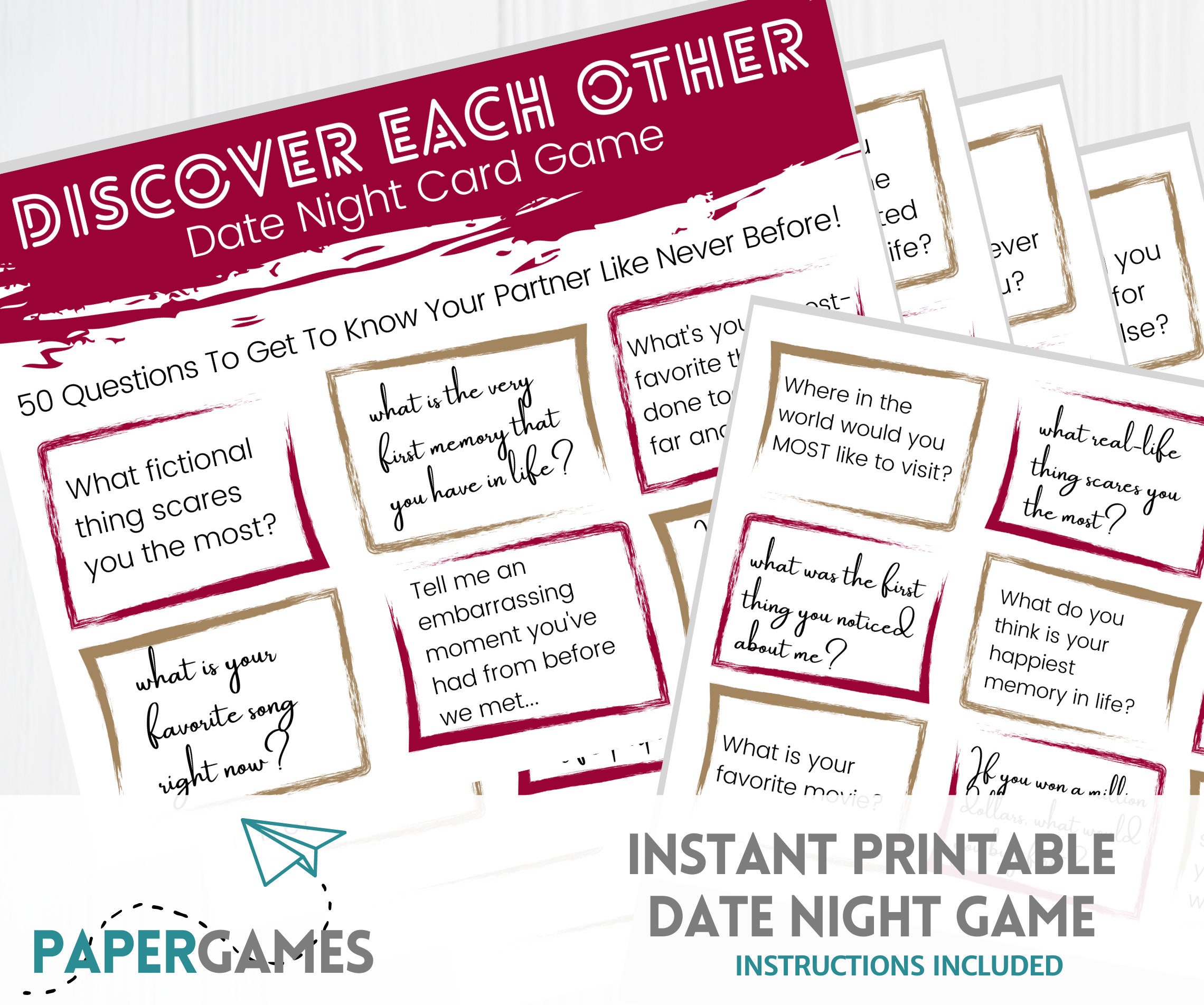 3 Fun & Sexy DATE NIGHT GAMES Bundle Instant Download | Couples Date ...