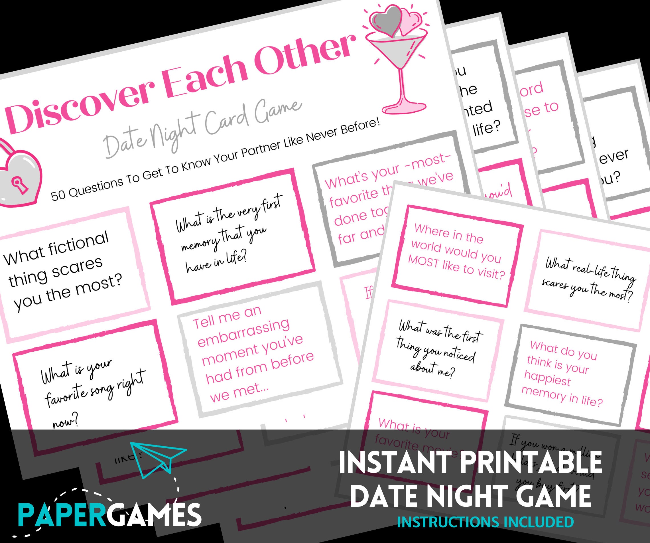 Fun & Sexy Bonding Cards DATE NIGHT GAME Instant Download | Couples ...