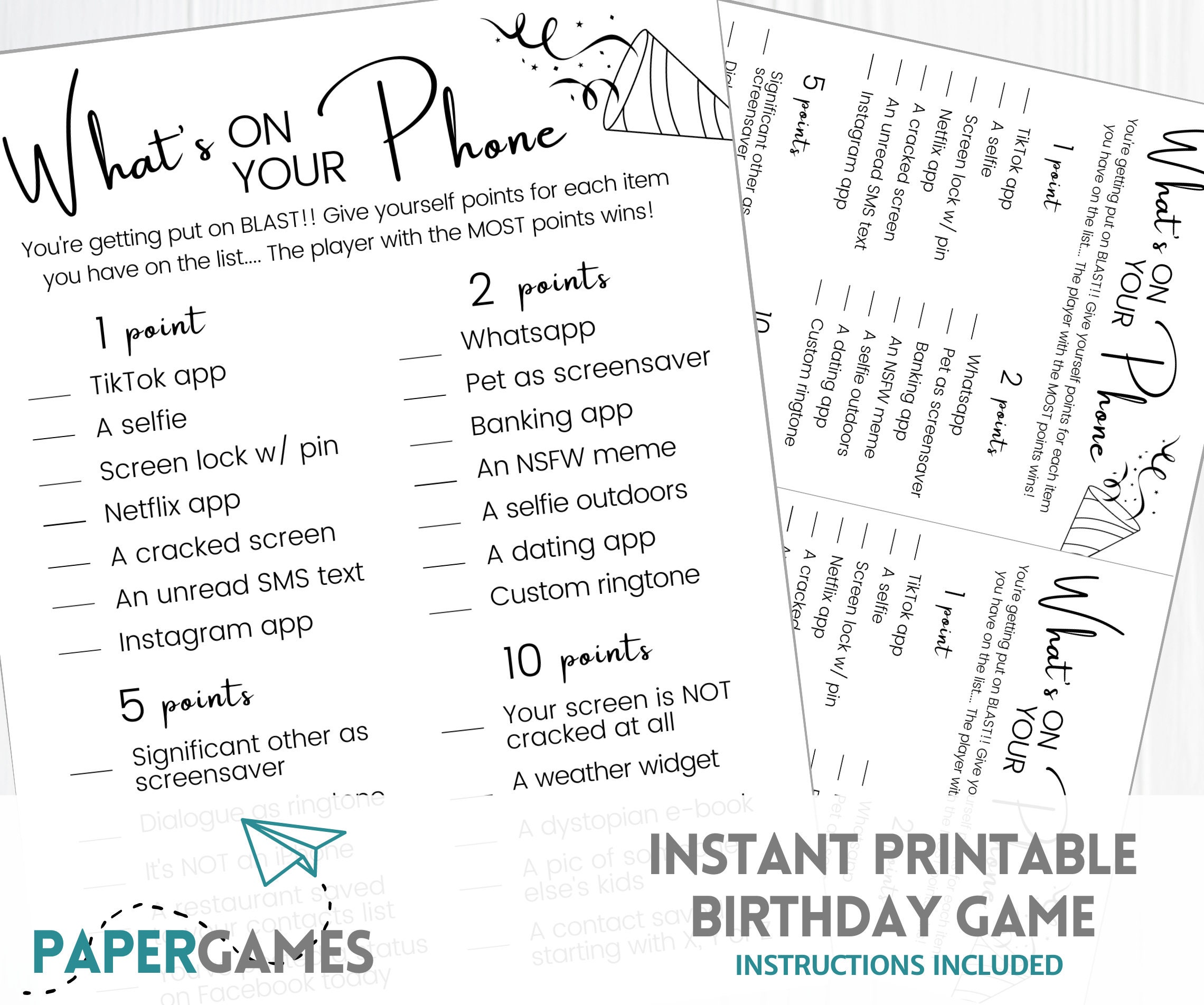 Hilarious Adult Birthday Game Printable Party Games Adult - Etsy