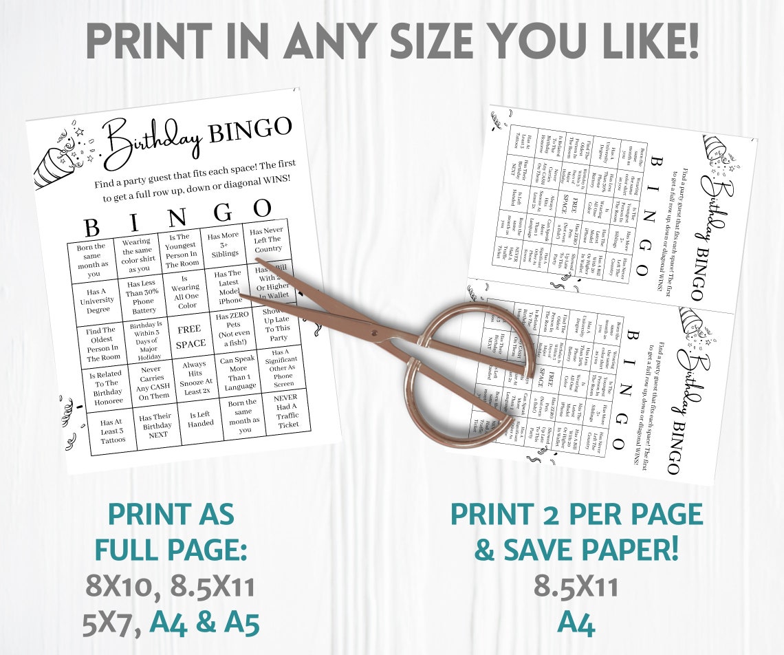 Hilarious BINGO Birthday Game | Printable Party Games, Adult Games ...