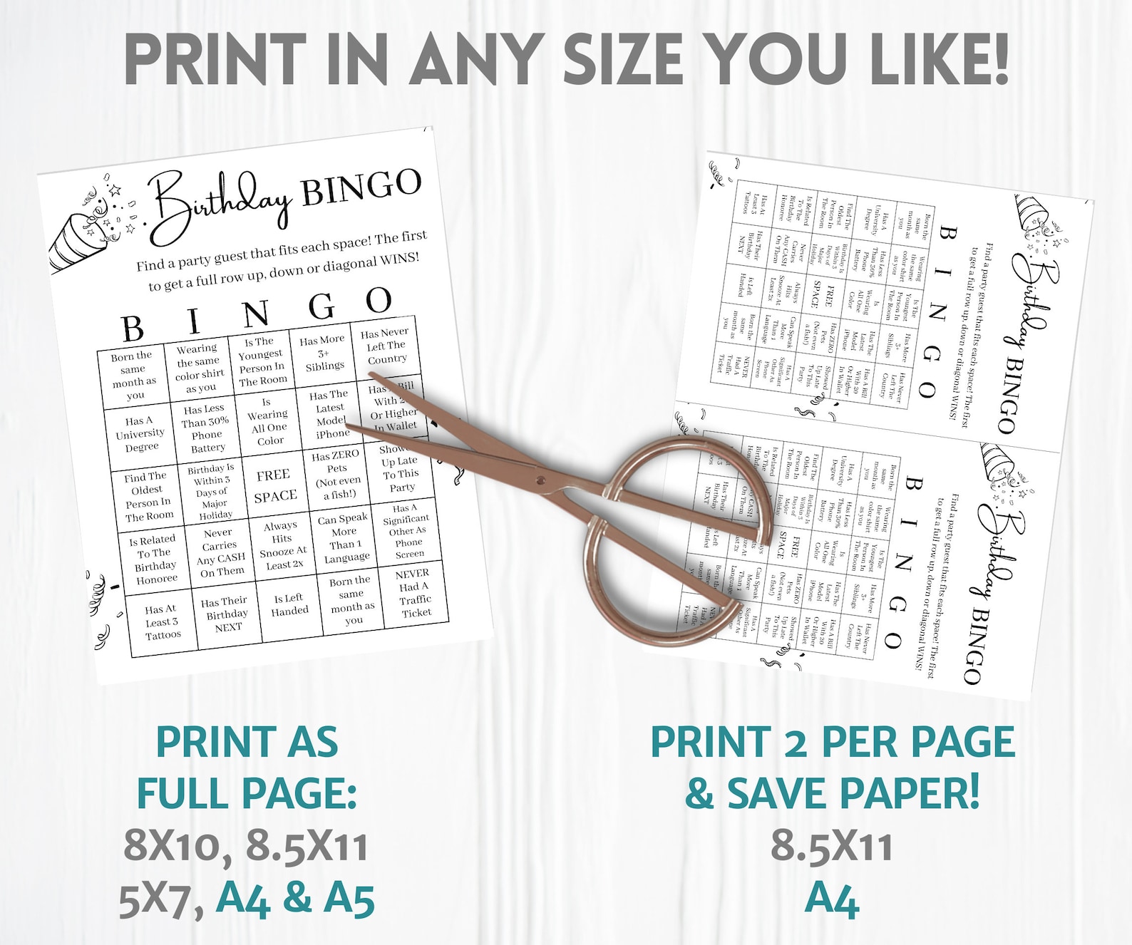 Hilarious BINGO Birthday Game | Printable Party Games, Adult Games ...