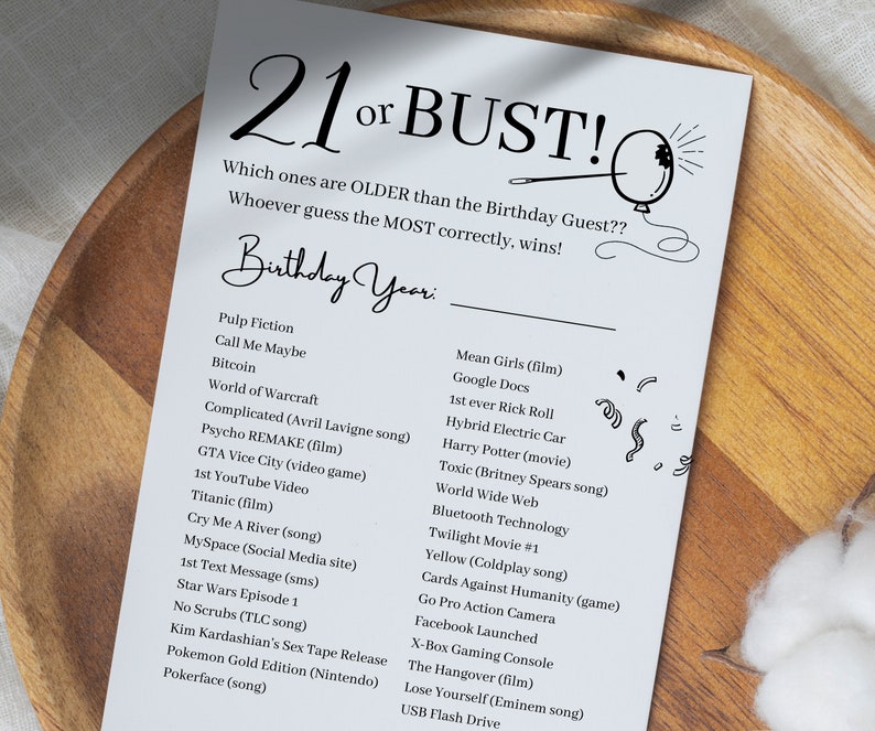 21st Birthday Games Bundle: Hilarious Adult Party Games (printable PDF ...