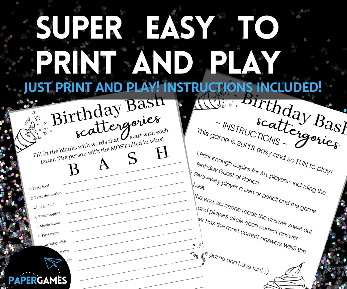 Funny Adult Birthday Game Printable Party Games, Adult Games, Birthday ...