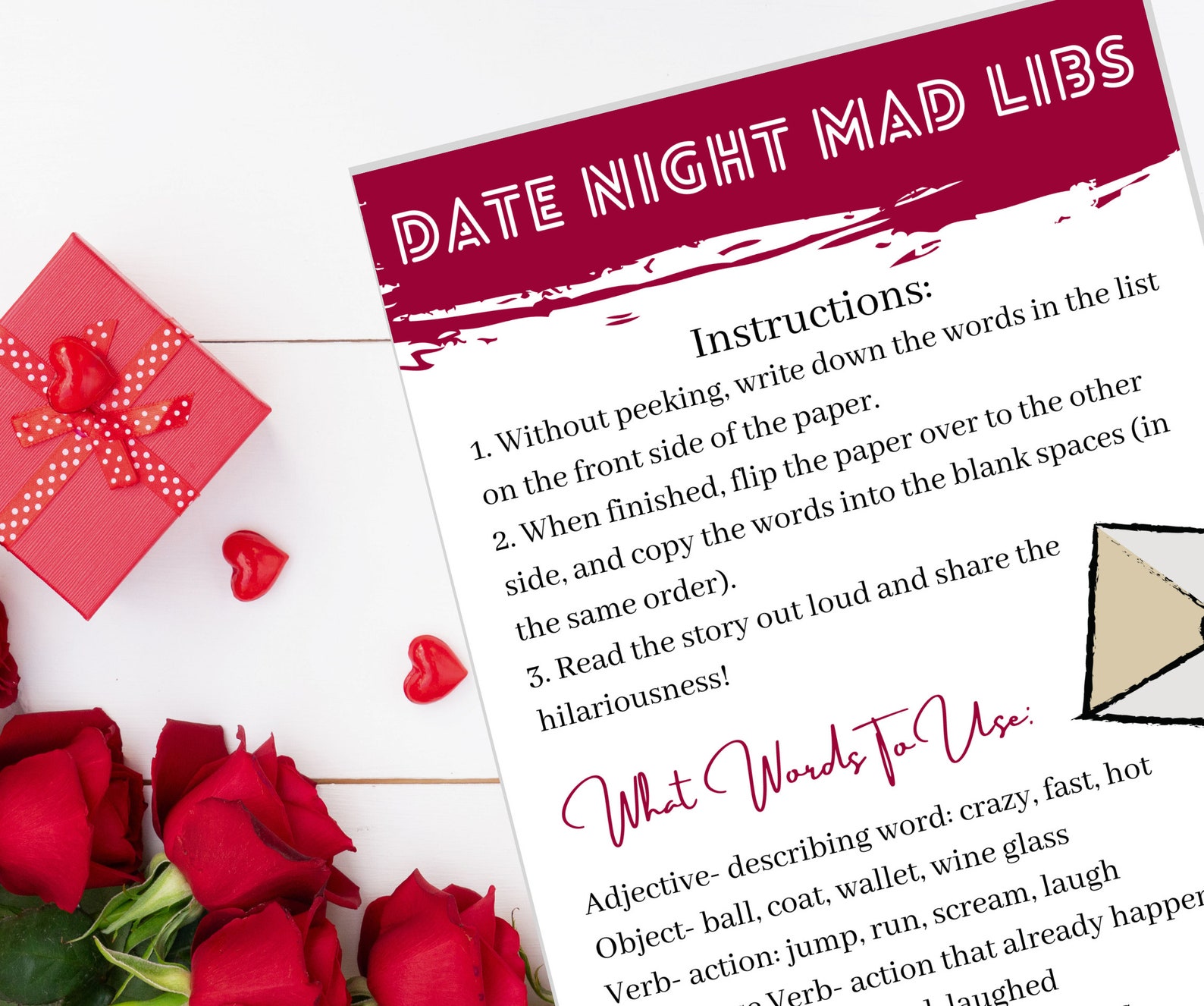 Fun & Sexy Mad Libs DATE NIGHT GAME Instant Download | Couples Date Night Game, Honeymoon ...