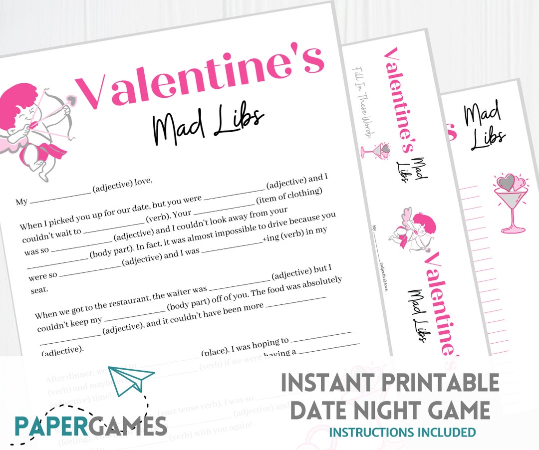 Valentine's Day Mad Libs: Date Night Game (printable Download) - Etsy