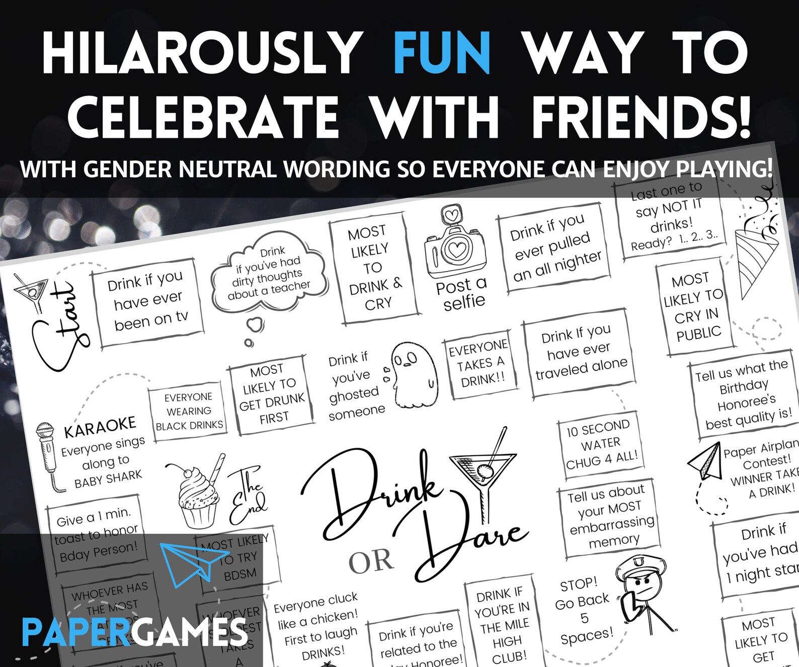 Drink If Birthday Party Game Printable | Funny Adult Party Game ...