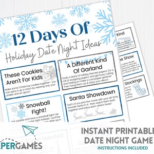 12 Days of Christmas Date Night Game: Adult Couples (instant Download ...