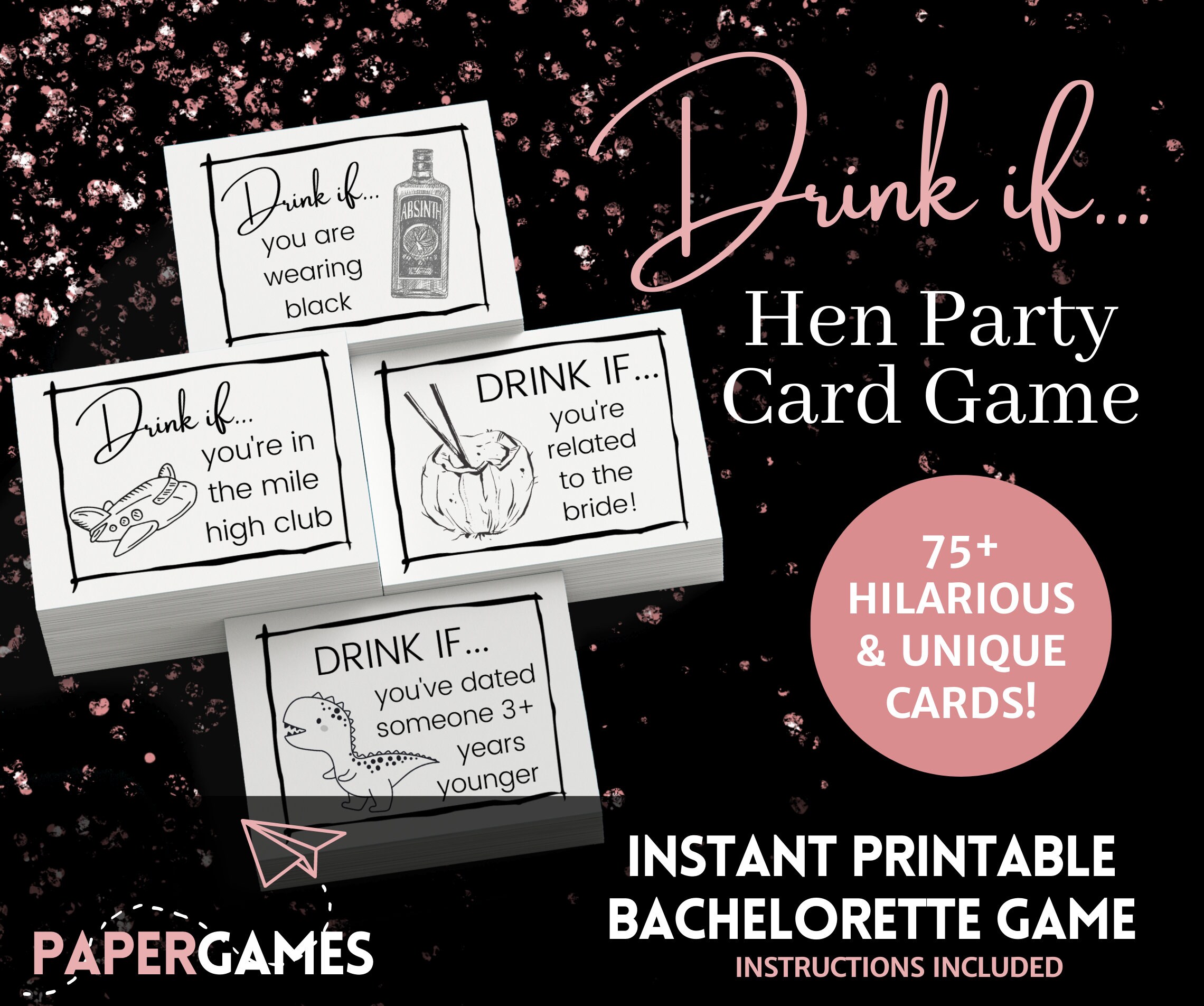 Bachelorette Party Game Drink If Game | Printable Hen Party Game ...