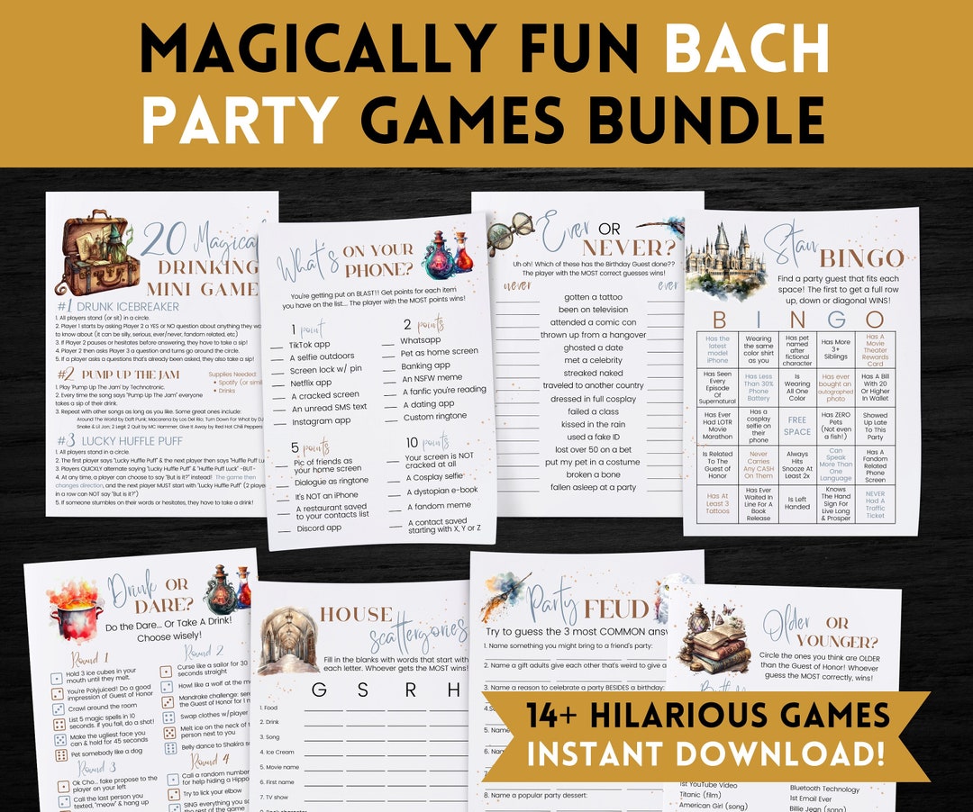 WIZARD BACHELORETTE PARTY Games Bundle | Printable Party Games, Wizard ...