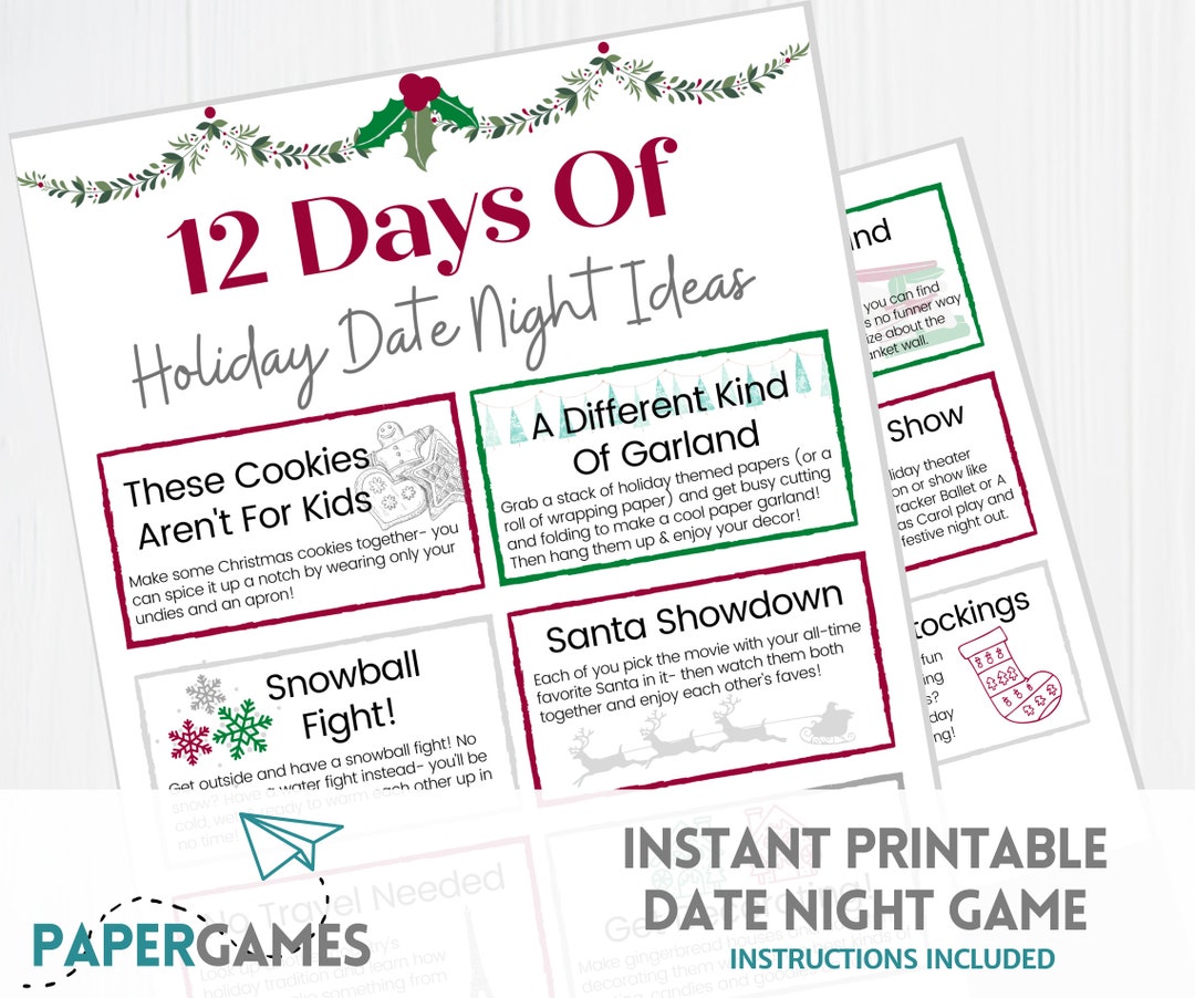 12 Days of Christmas DATE NIGHT GAME Instant Download | Naughty Couples ...