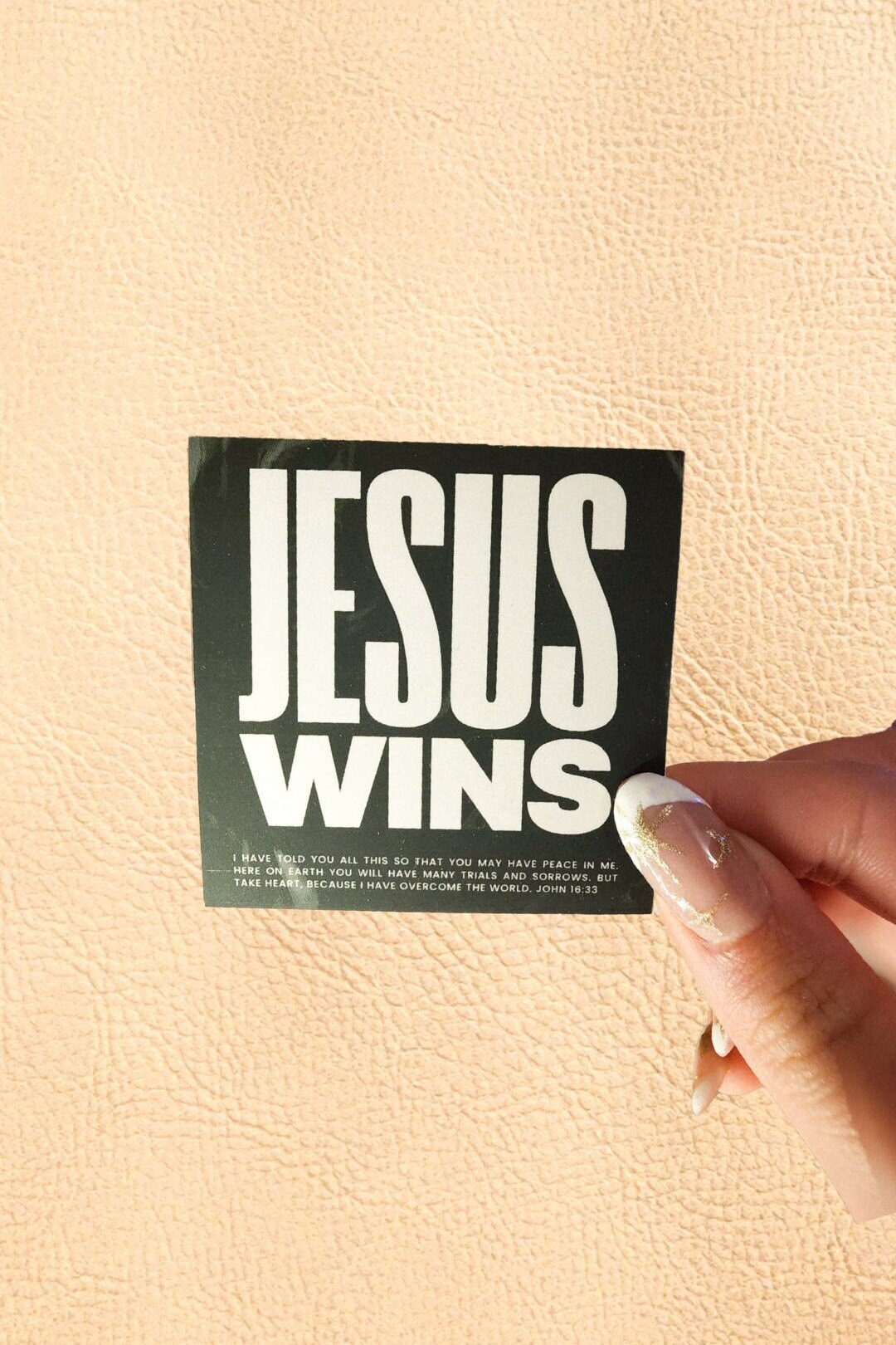 Jesus Wins Sticker Matte Green Christian Trendy 70s Vibe John 16:33 - Etsy