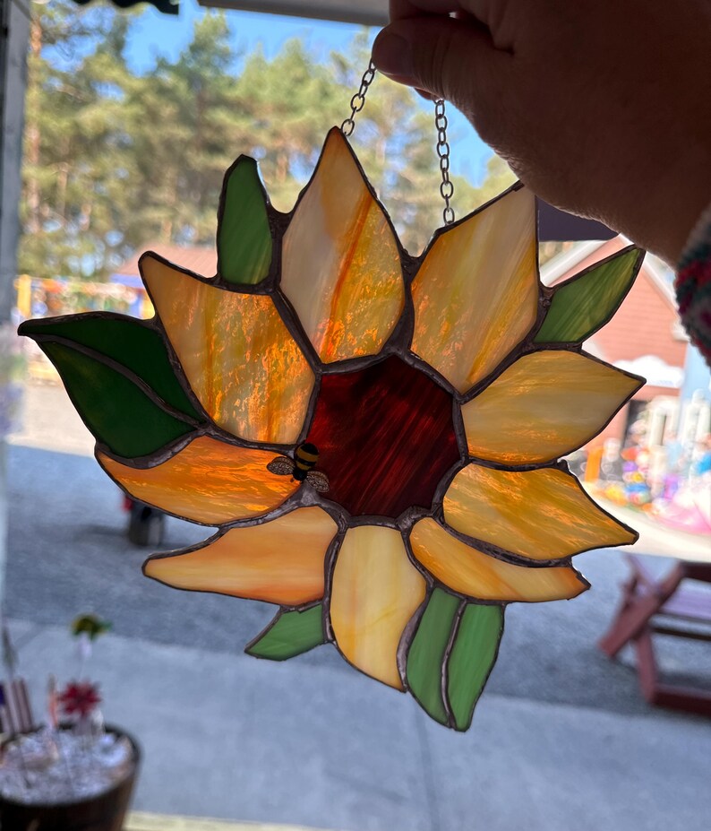 Stained Glass Sunflower - Etsy