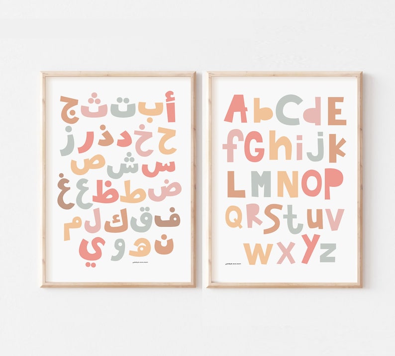 Bilingual Arabic-latin Alphabet Poster by Farasha Prints • High ...
