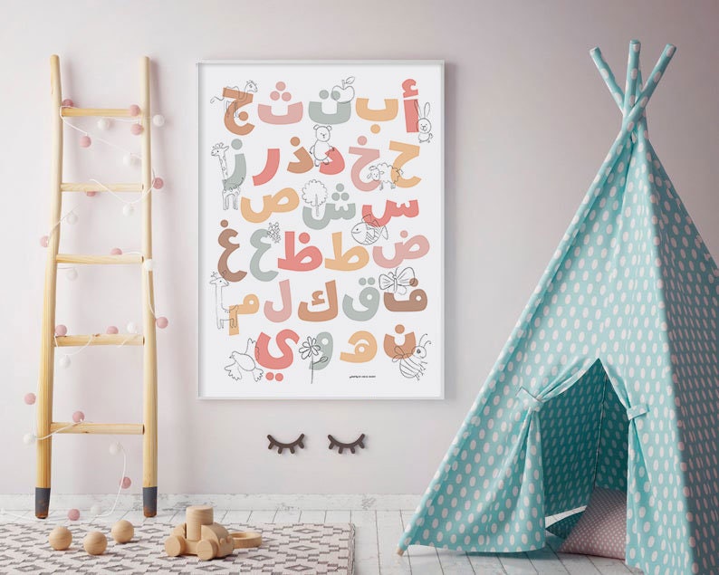 Arabic Alphabet Poster by Farasha Prints High Resolution | Etsy