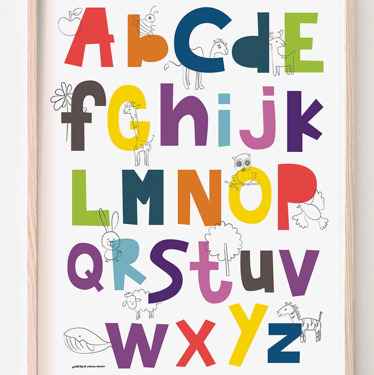 Bilingual Arabic-latin Alphabet Poster by Farasha Prints High ...