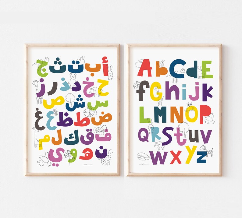 Bilingual Arabic-latin Alphabet Poster by Farasha Prints High ...