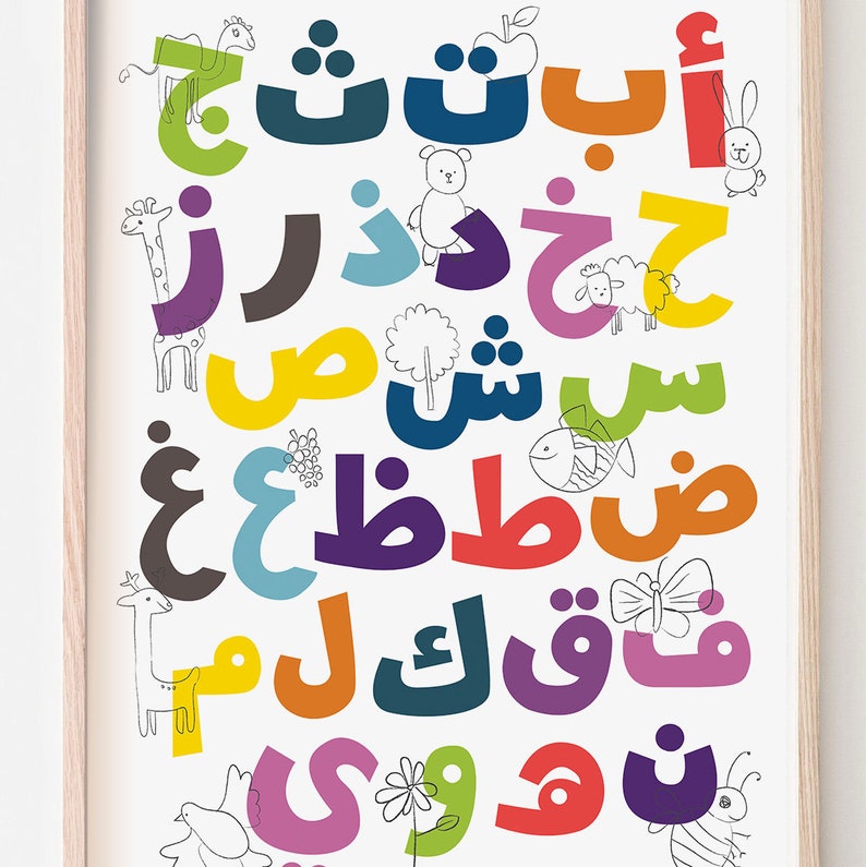 Arabic Alphabet Poster by Farasha Prints High Resolution - Etsy Canada