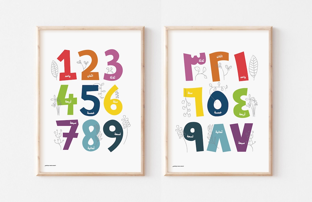 Numbers (arqam) Poster by Farasha Prints • High Quality Digital Jpeg ...