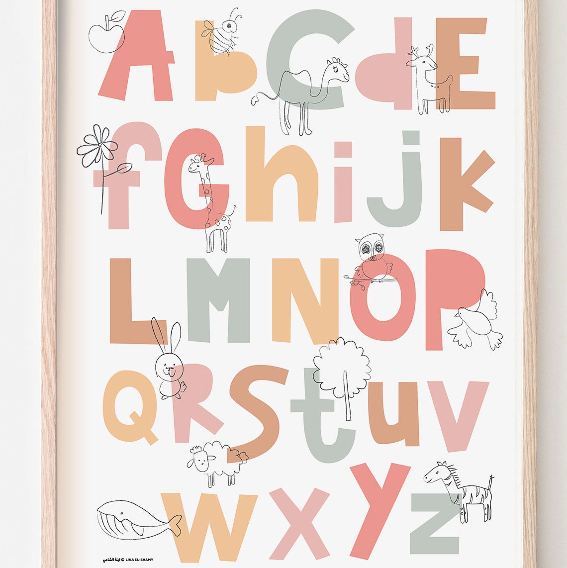 Bilingual Arabic-latin Alphabet Poster by Farasha Prints High ...