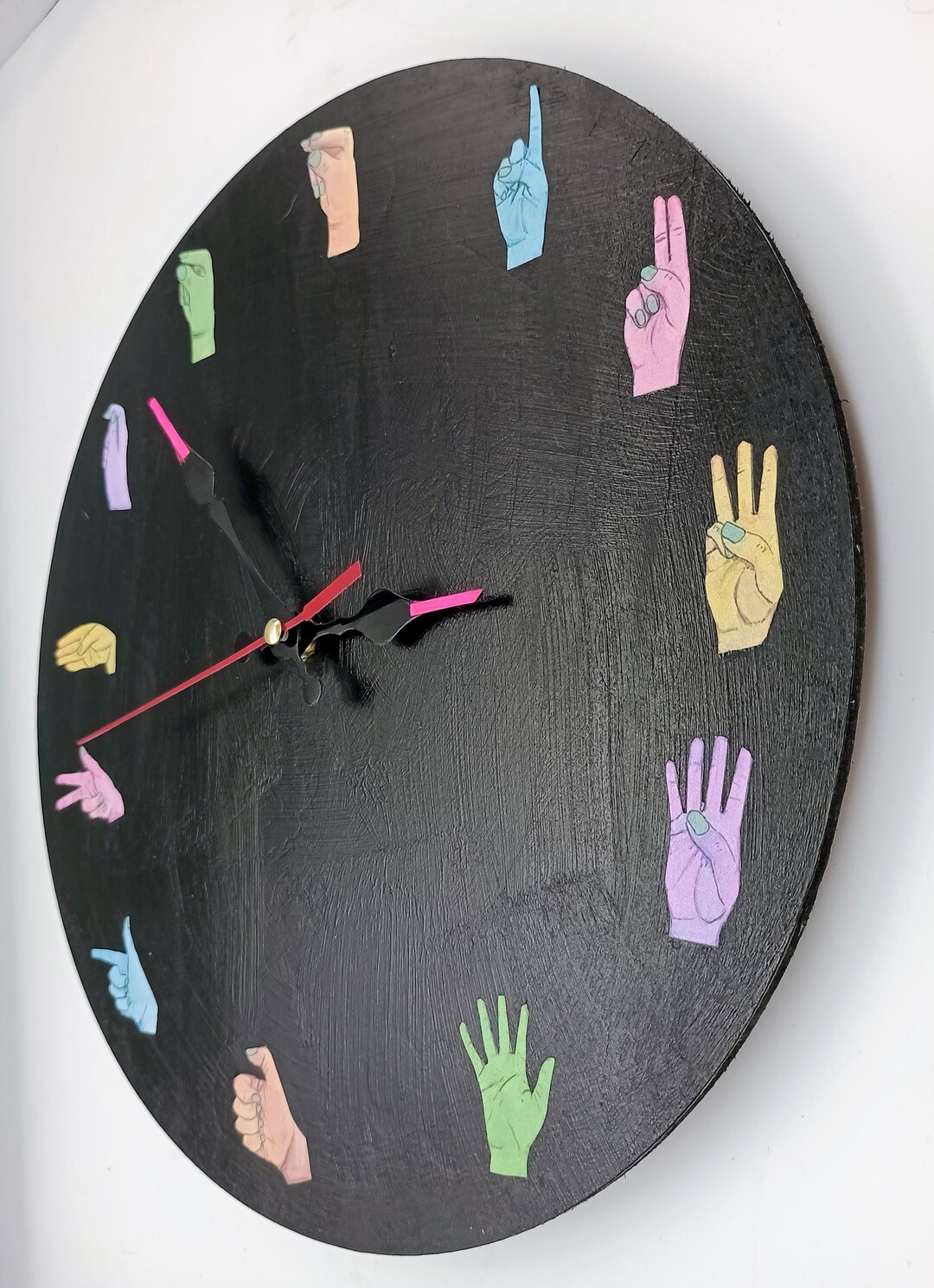 BSL Clock Handmade British Sign Language Clock - Etsy