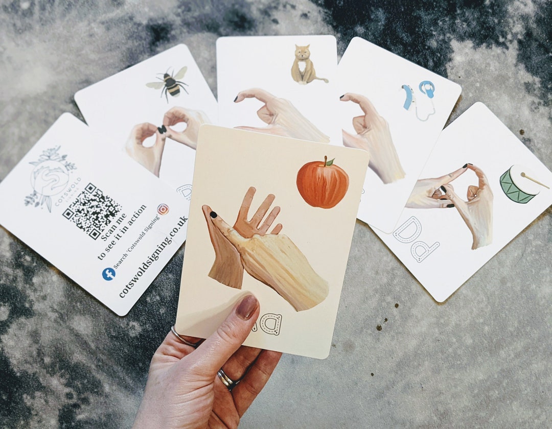 BSL Alphabet Flashcards With QR Code for Signed Video - Etsy UK
