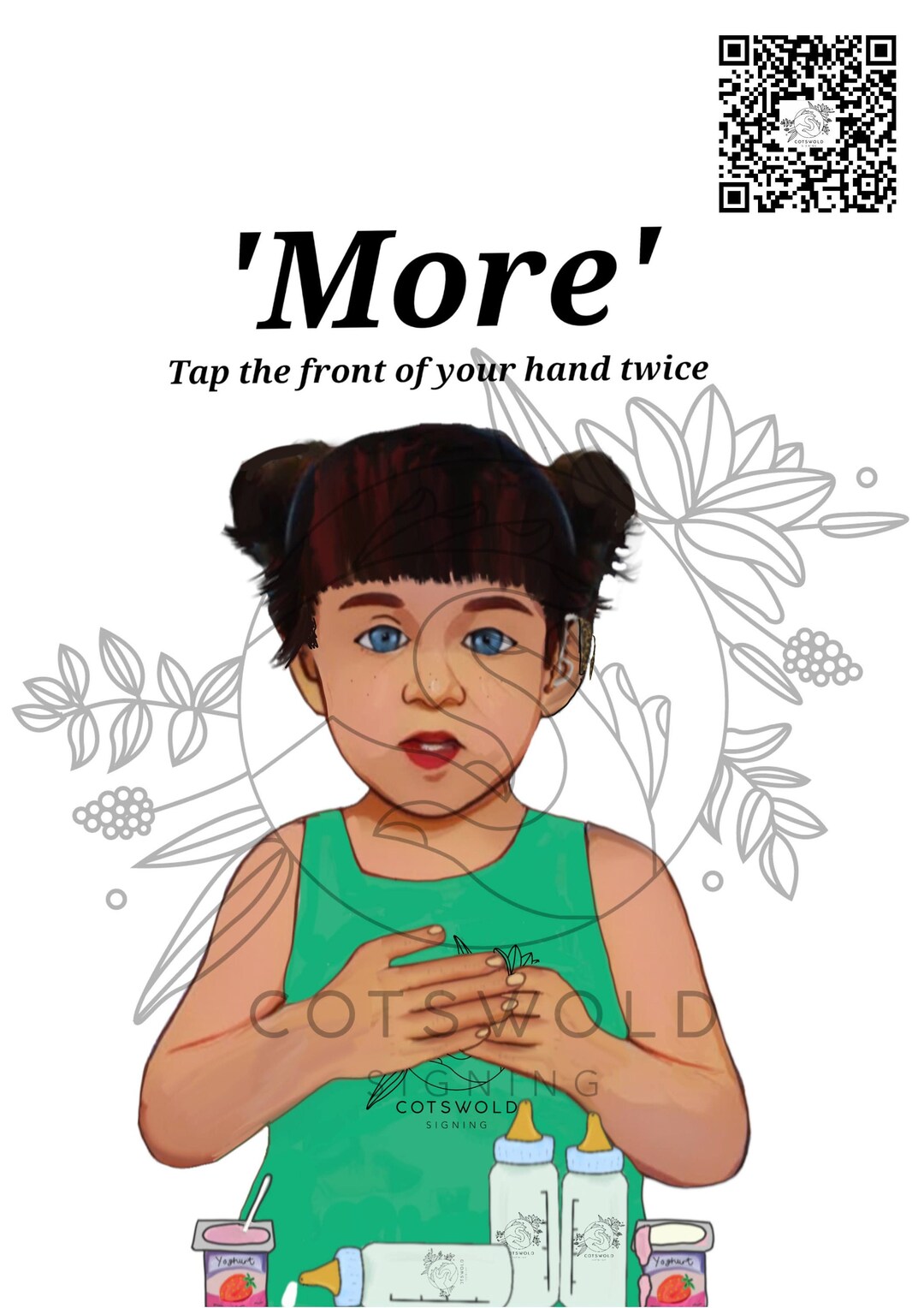 Baby Signing Flashcards With BSL & QR Code of It Being Signed - Etsy