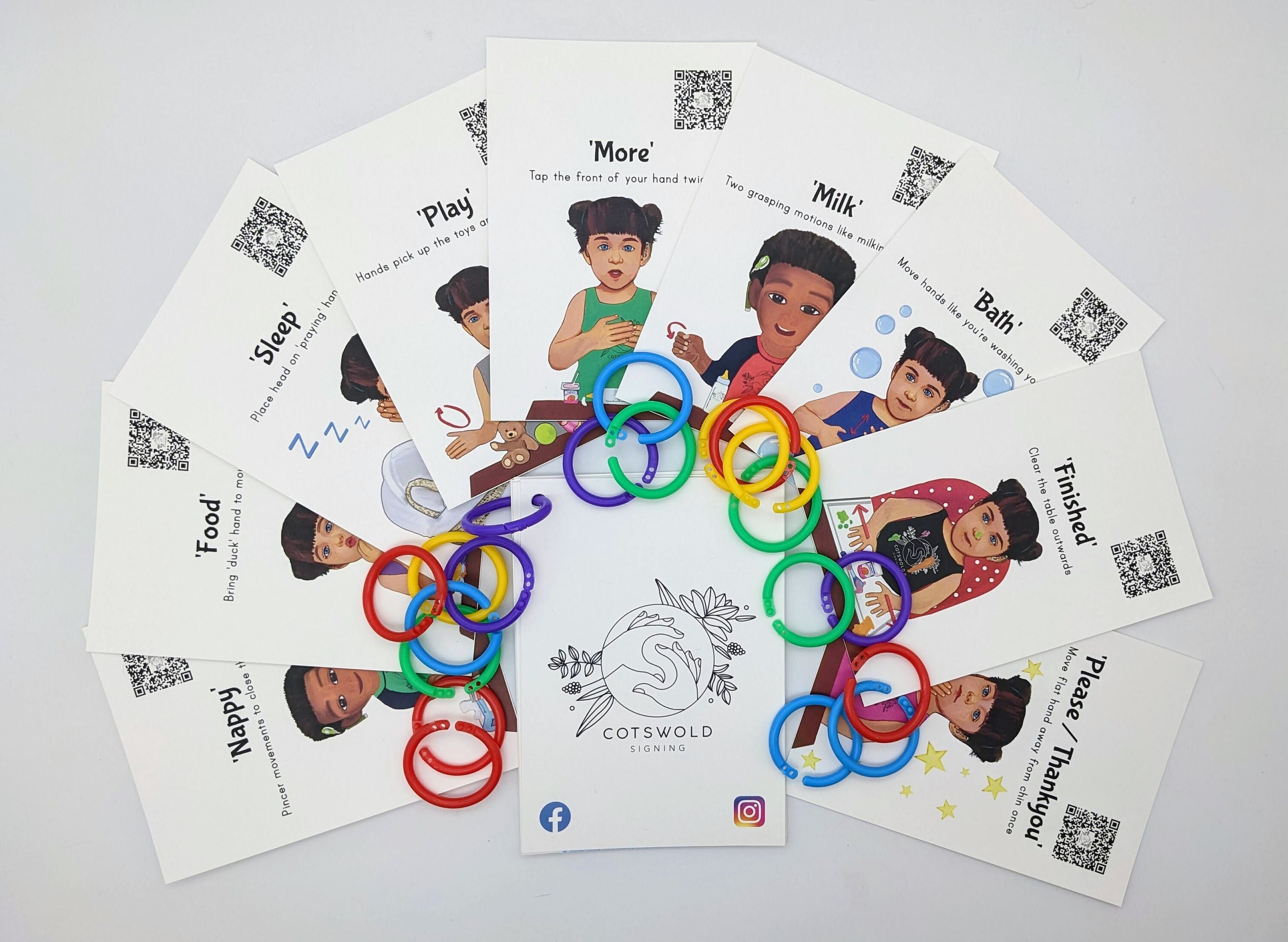 Baby Signing Flashcards With BSL & QR Code of It Being Signed - Etsy