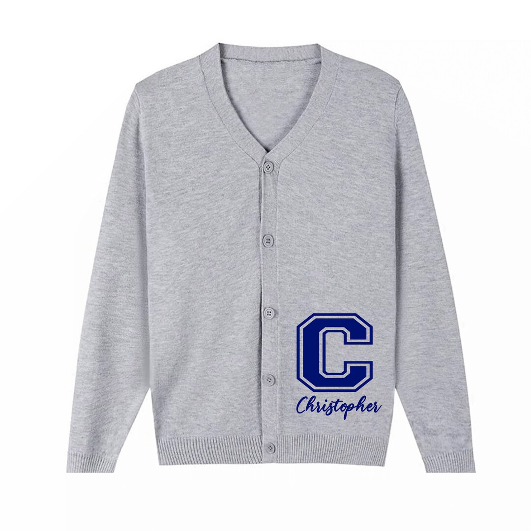 Personalized Boy Youth Monogram Varsity Cardigan Custom - Etsy