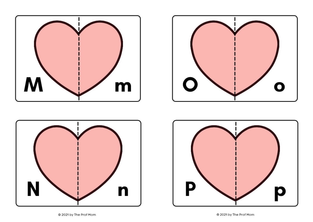 Preschool Valentine Heart Alphabet Letter Match - Uppercase and ...