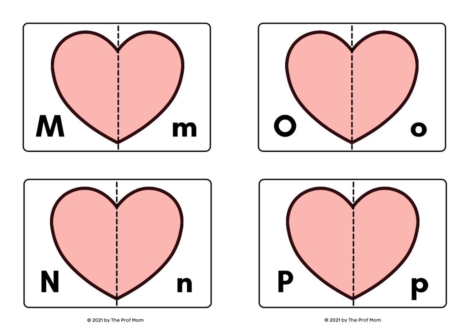 Preschool Valentine Heart Alphabet Letter Match - Uppercase and ...