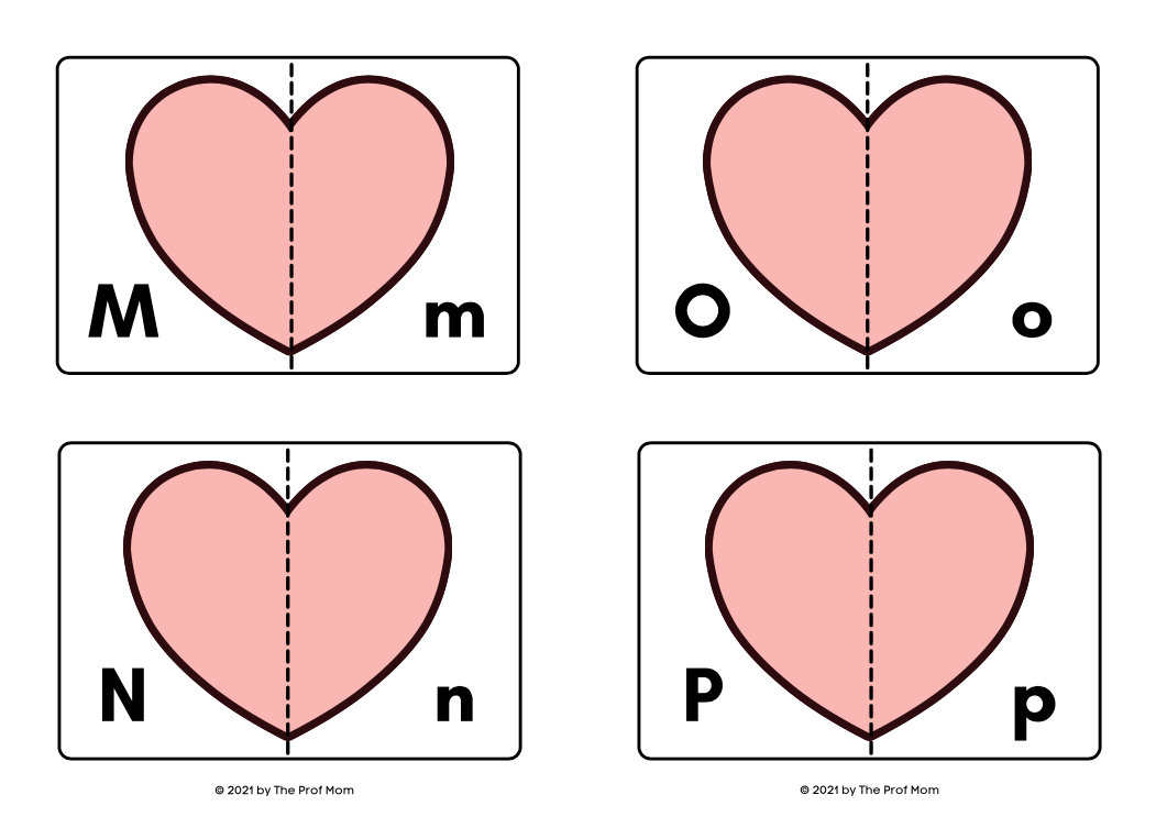 Preschool Valentine Heart Alphabet Letter Match - Uppercase and ...