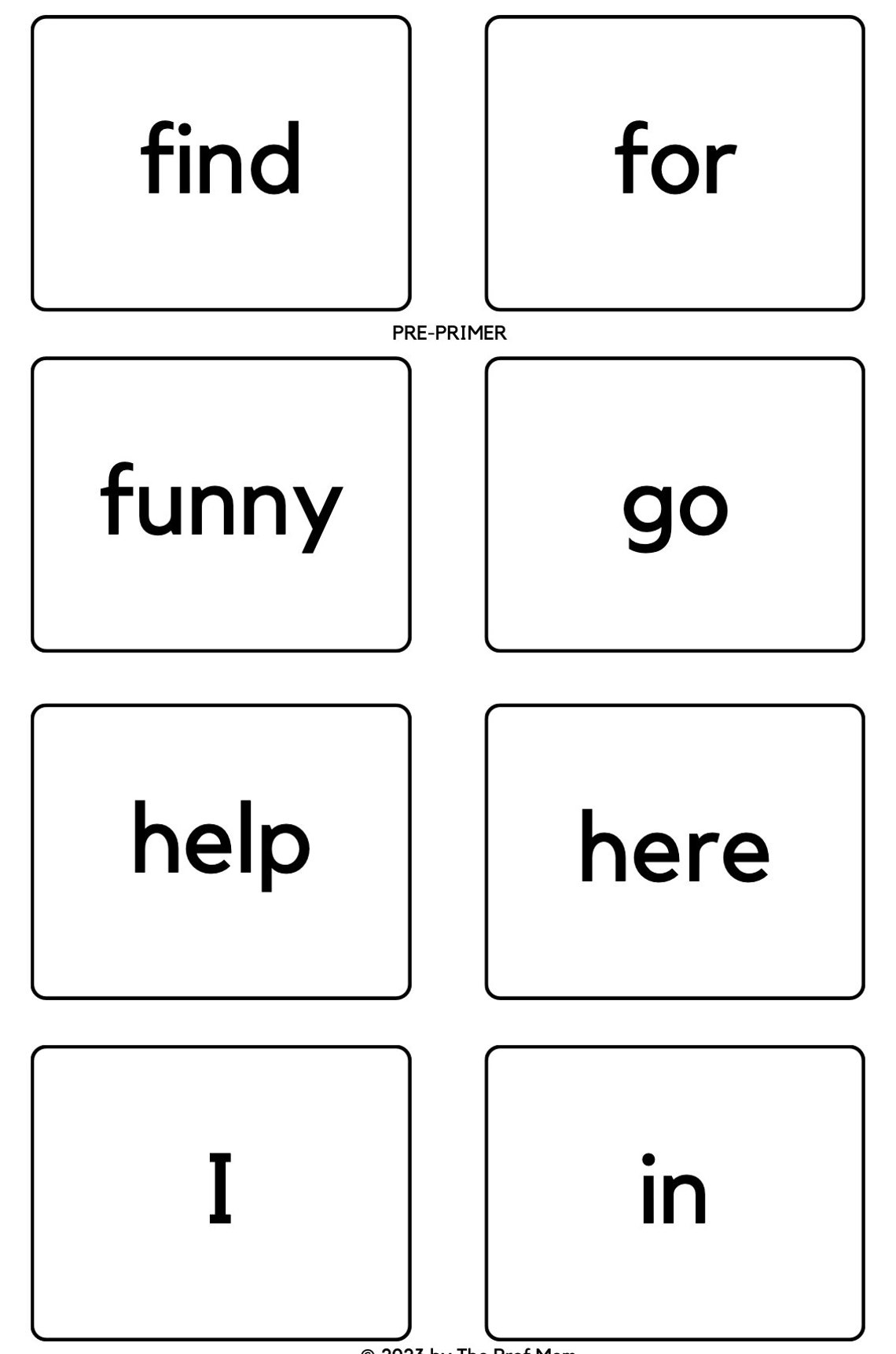 DIGITAL DOWNLOAD Dolch Sight Word Flash Cards Complete List 315 Words ...