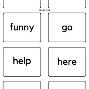 DIGITAL DOWNLOAD Dolch Sight Word Flash Cards Complete List 315 Words ...