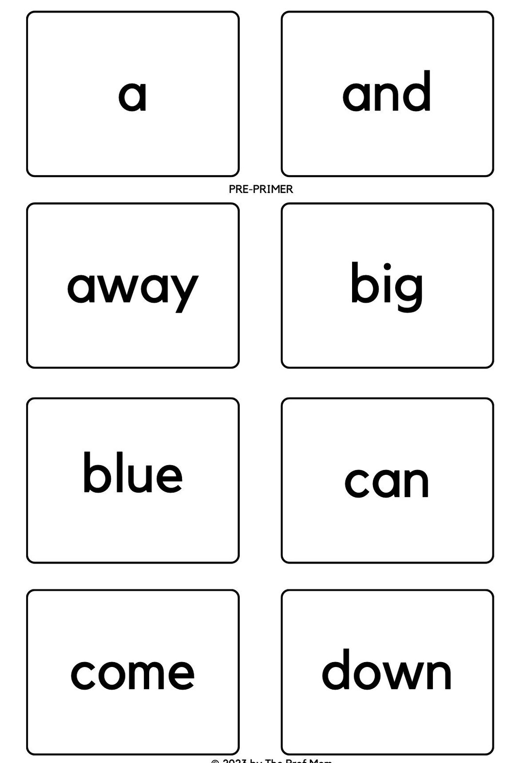 DIGITAL DOWNLOAD Dolch Sight Word Flash Cards Complete List 315 Words ...