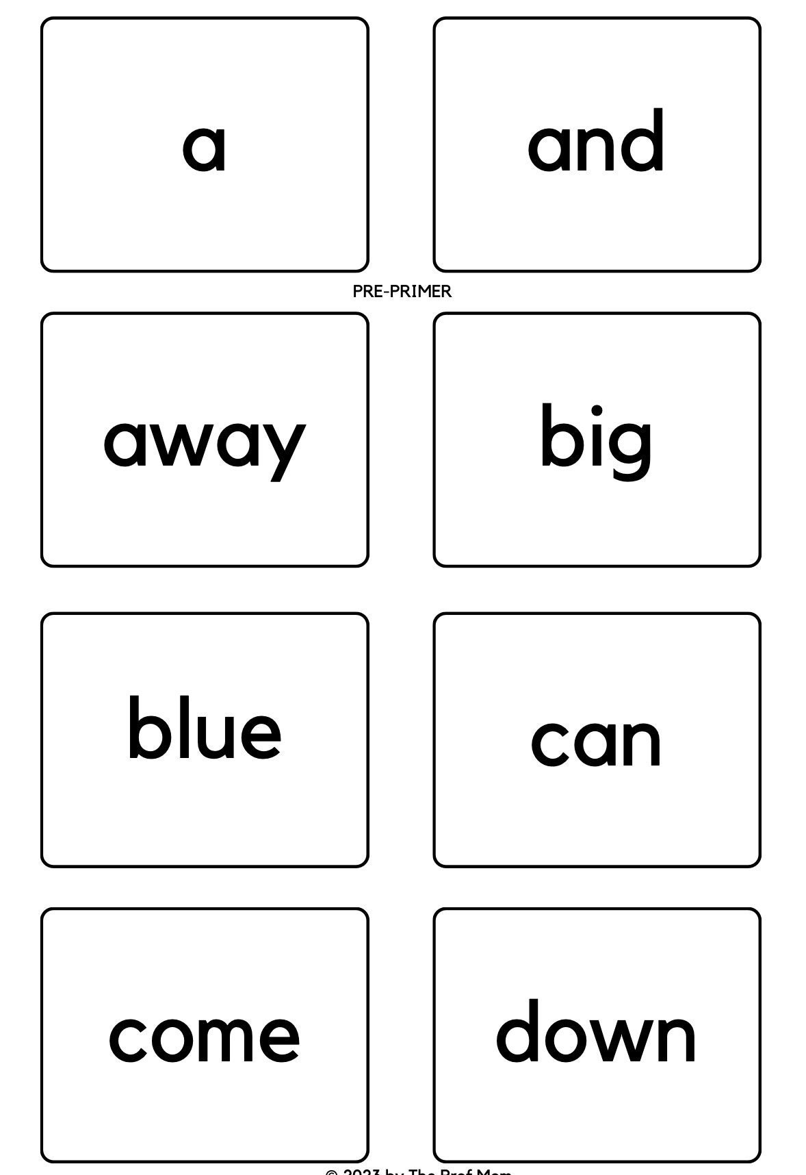 DIGITAL DOWNLOAD Dolch Sight Word Flash Cards Complete List 315 Words ...