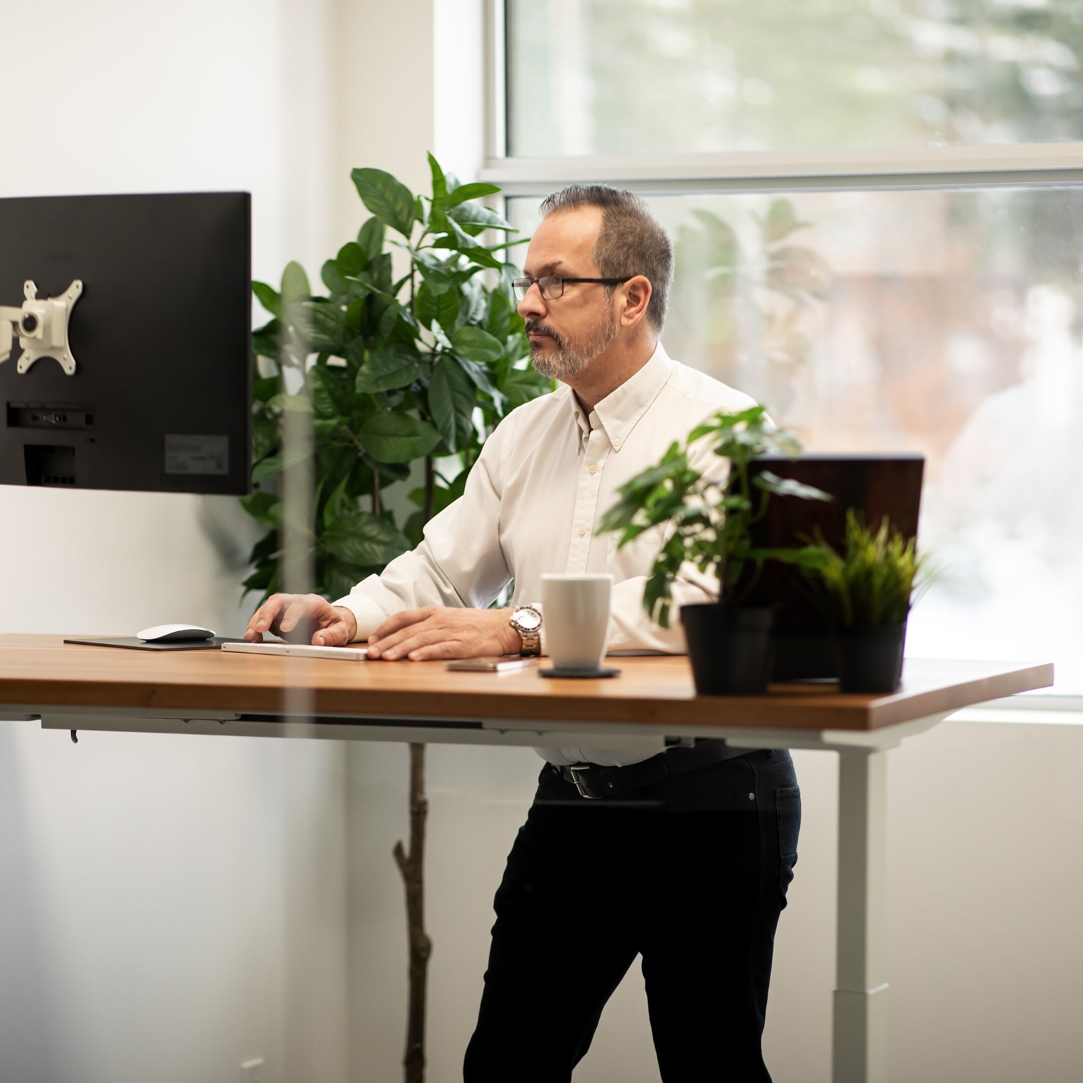 Handmade Cherry Solid Wood Standing Desk Made in Canada Visionary ...