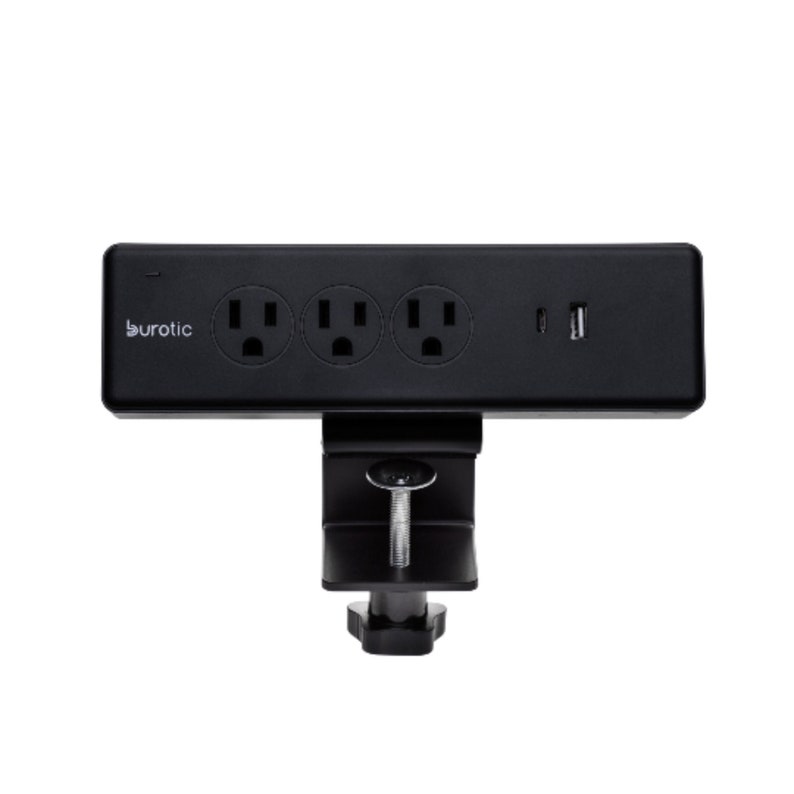 On-desk Power Bar 3 Power Outlets With USB-A and USB-C black and White ...