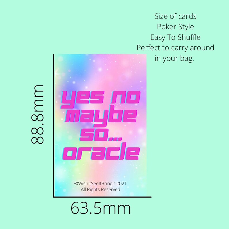 Yes No Maybe So... Oracle Deck poker Card Size - Etsy