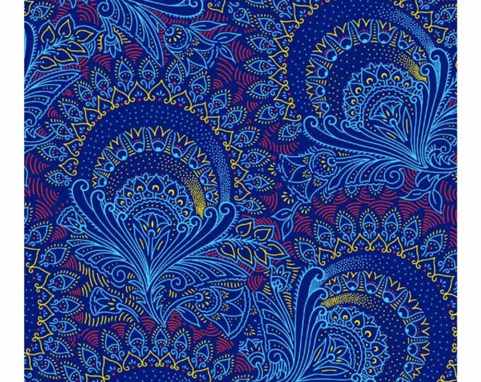 Cotton Fabric Shweshwe African Flower Blue 3 Colors Ethnic Fabric Sold ...