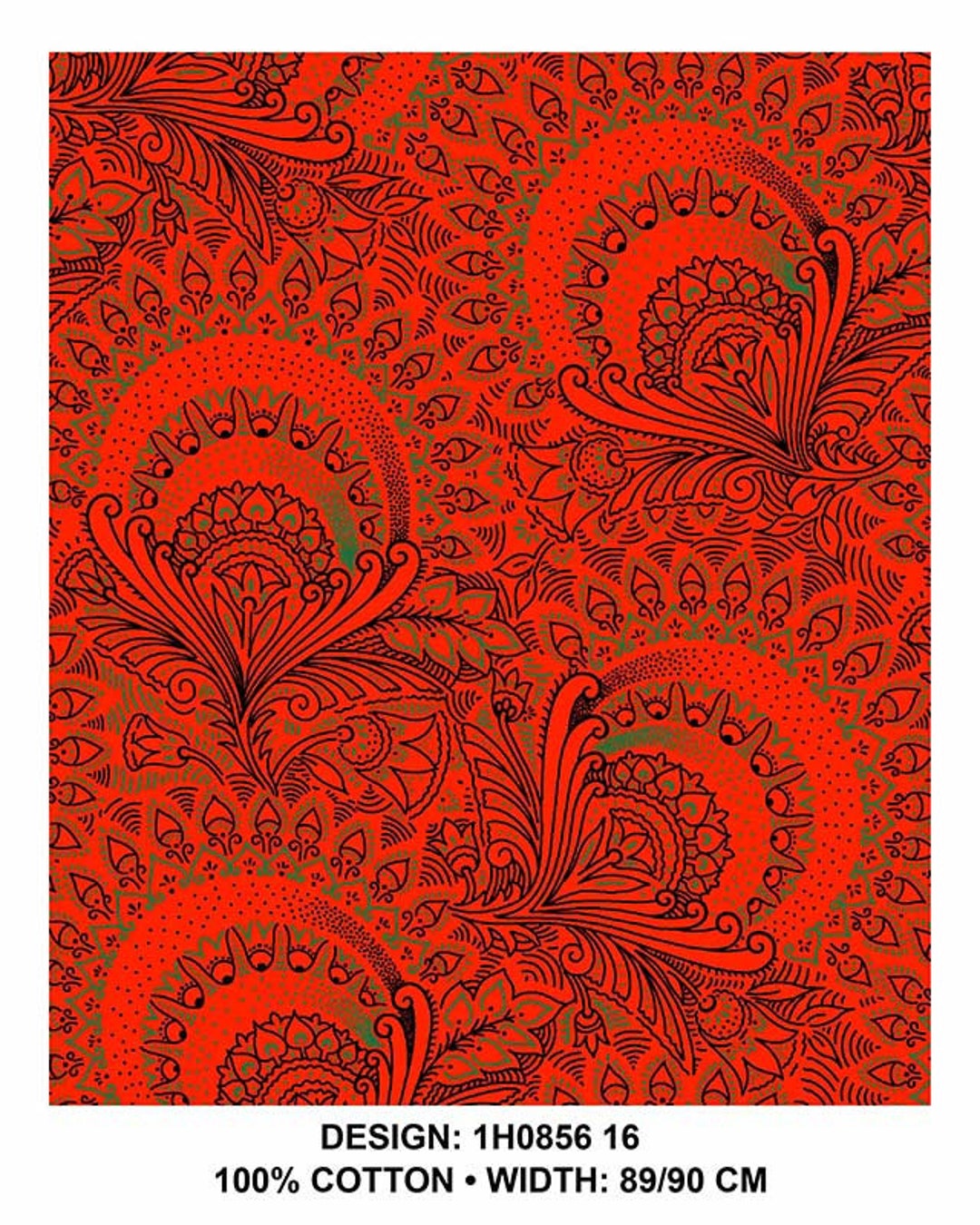Cotton Fabric Shweshwe - African Flower Orange - Ethno Fabric - Sold by ...