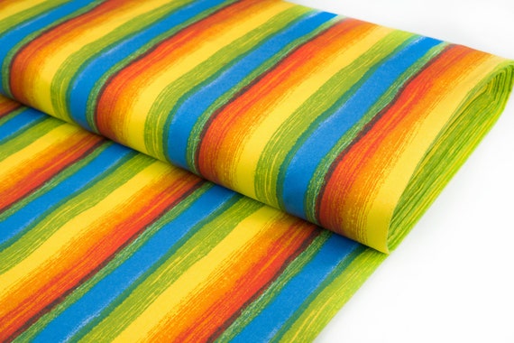 Cotton Fabric Twill Rainbow Colors Fabric With Rainbow | Etsy