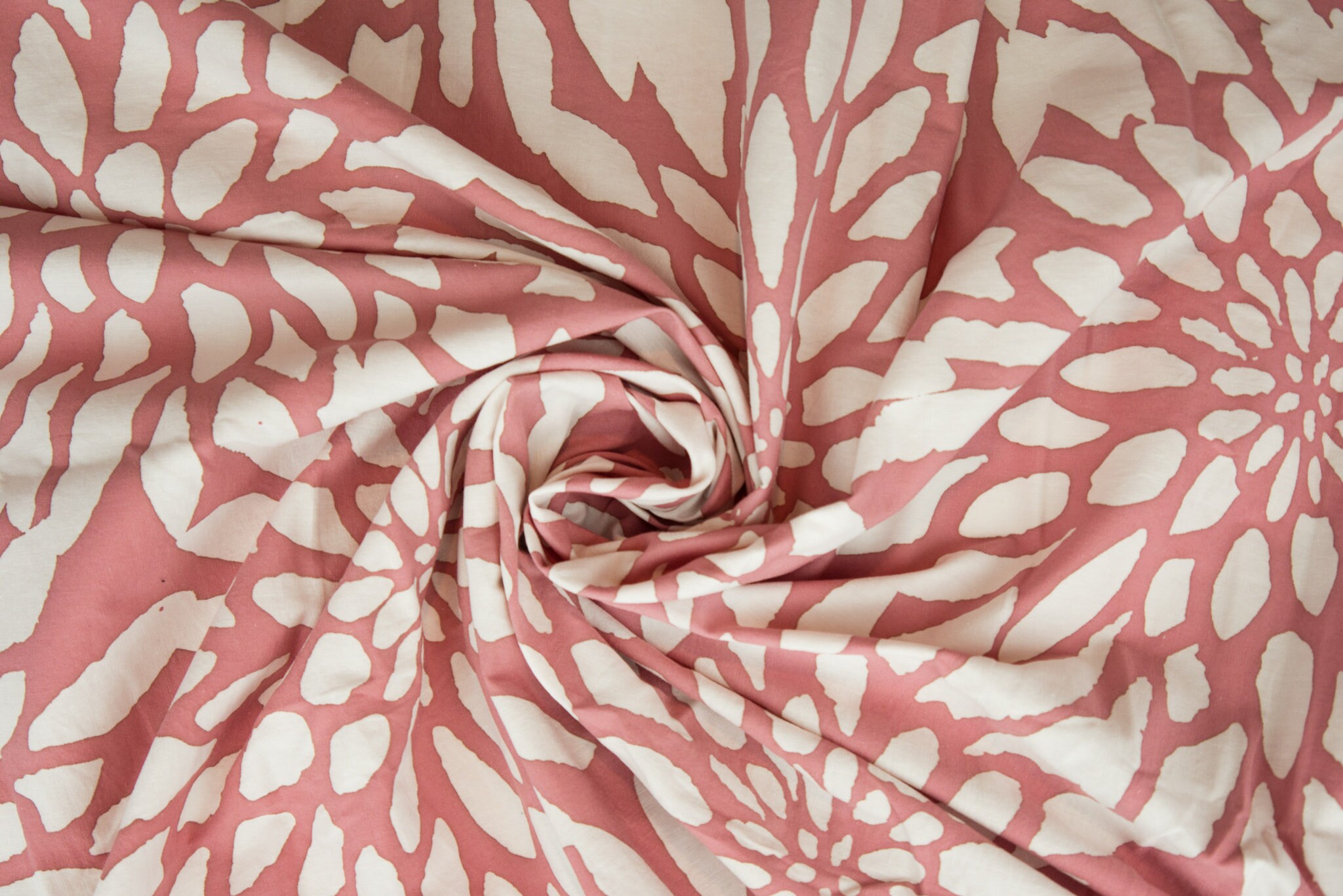 Batik Cotton Fabric - Coral Bunga - Coral Printed Fabric With Flower ...