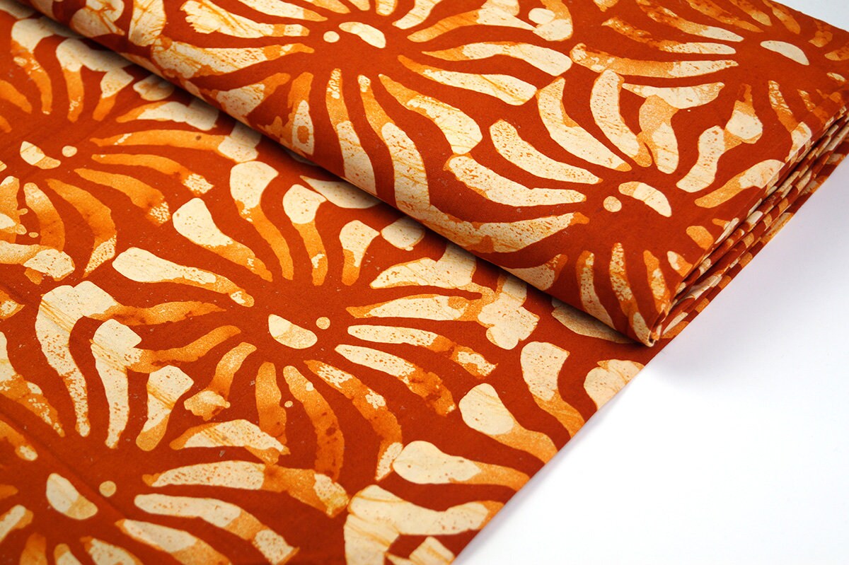 Sewing & Needlecraft Wax Print from Togo Cotton fabric Yellow Leaves ...