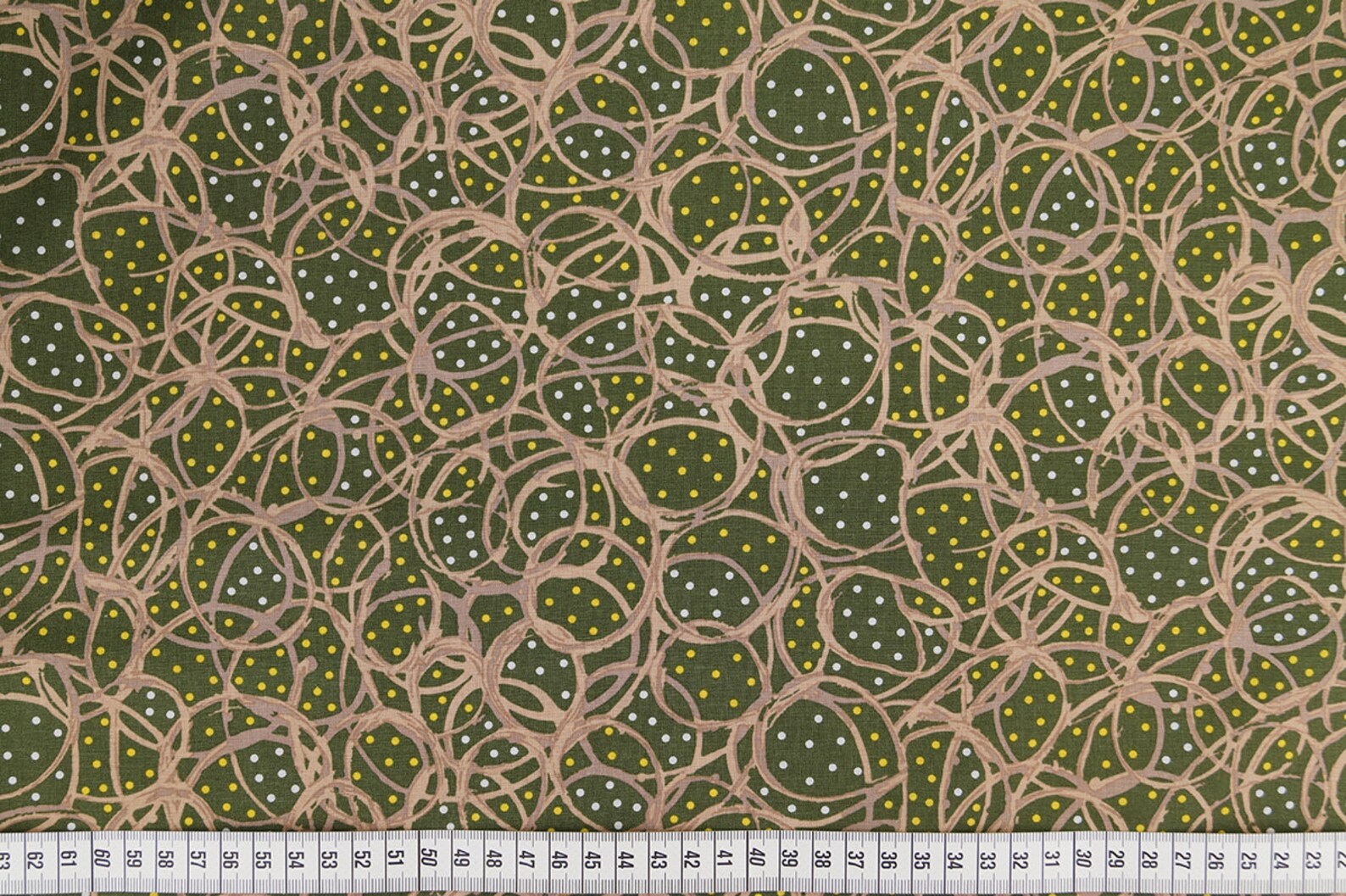 Cotton Fabric Roots and Seeds Green Ethno Fabric Colorful - Etsy