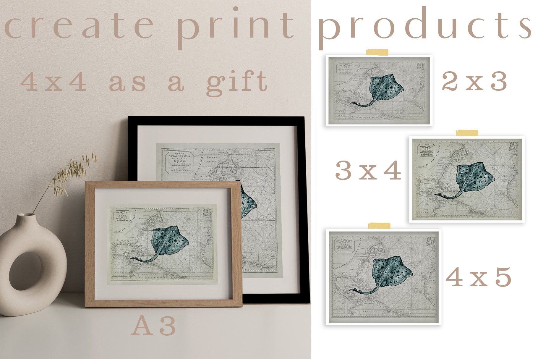 Stingray Map Print Instant Download Stingray Wall Art - Etsy Australia