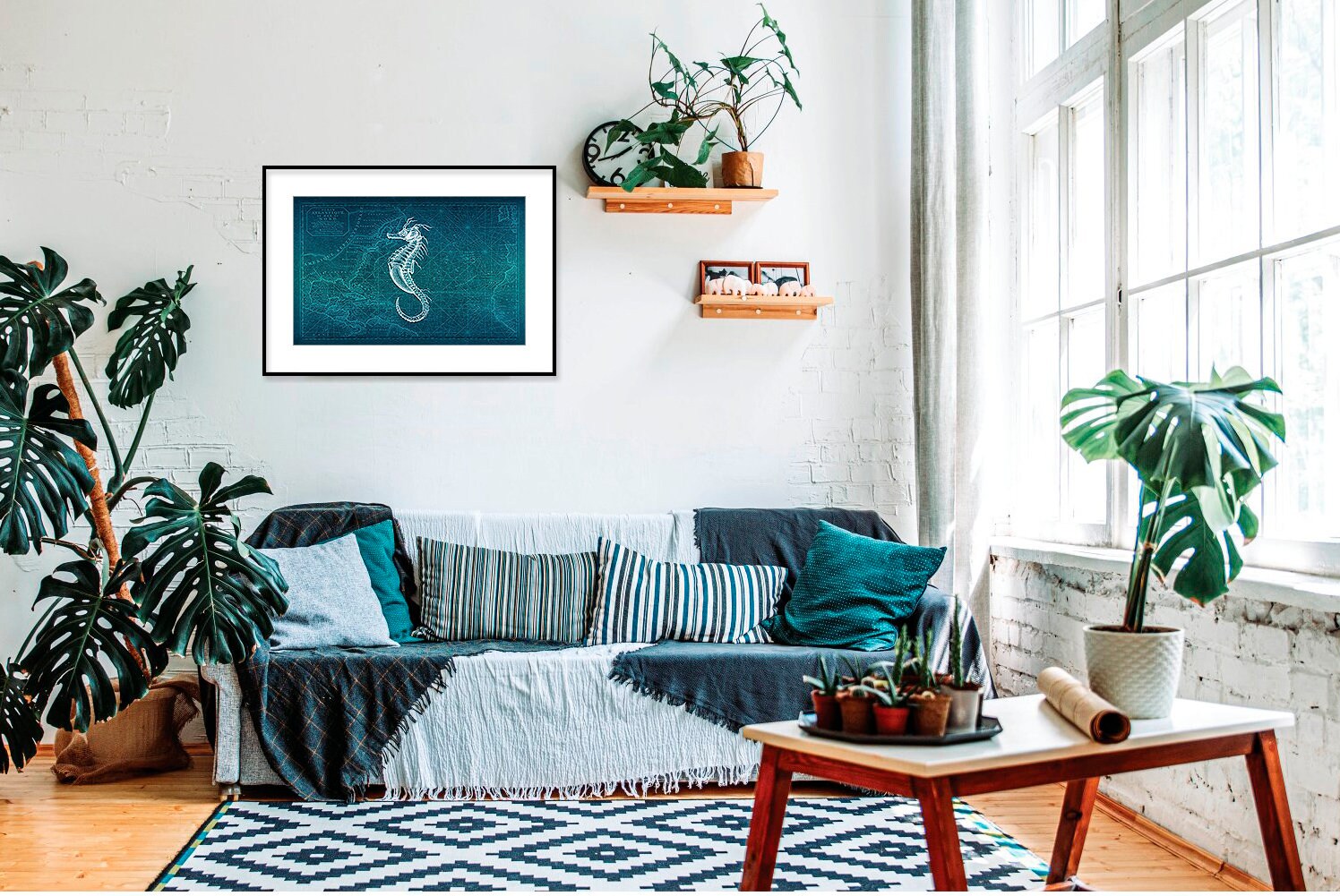 Seahorse Map Print Instant Download Seahorse Wall Art - Etsy