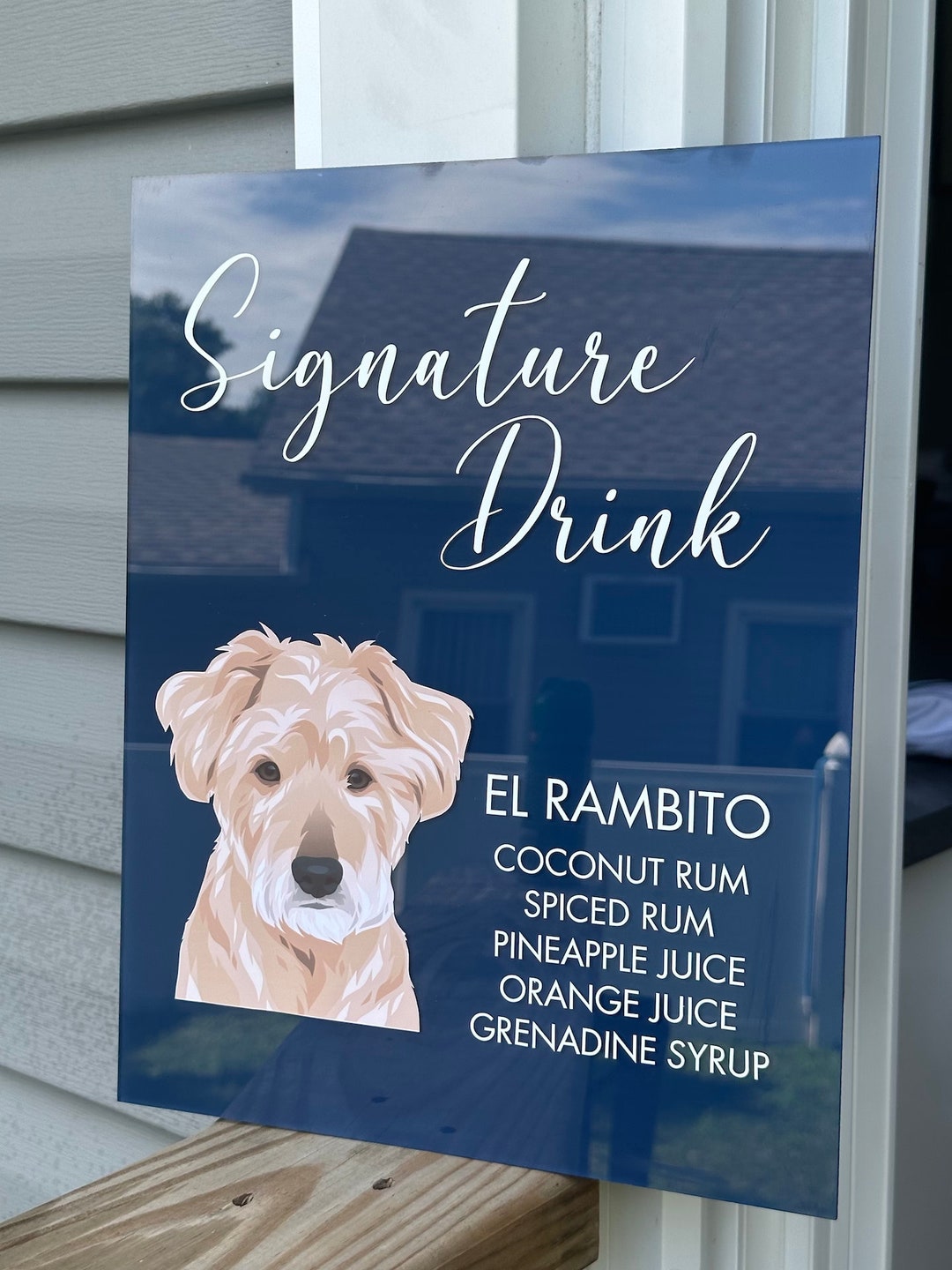 Pet Signature Drink Sign, Custom Dog Bar Sign, Pet Bar Sign, - Etsy