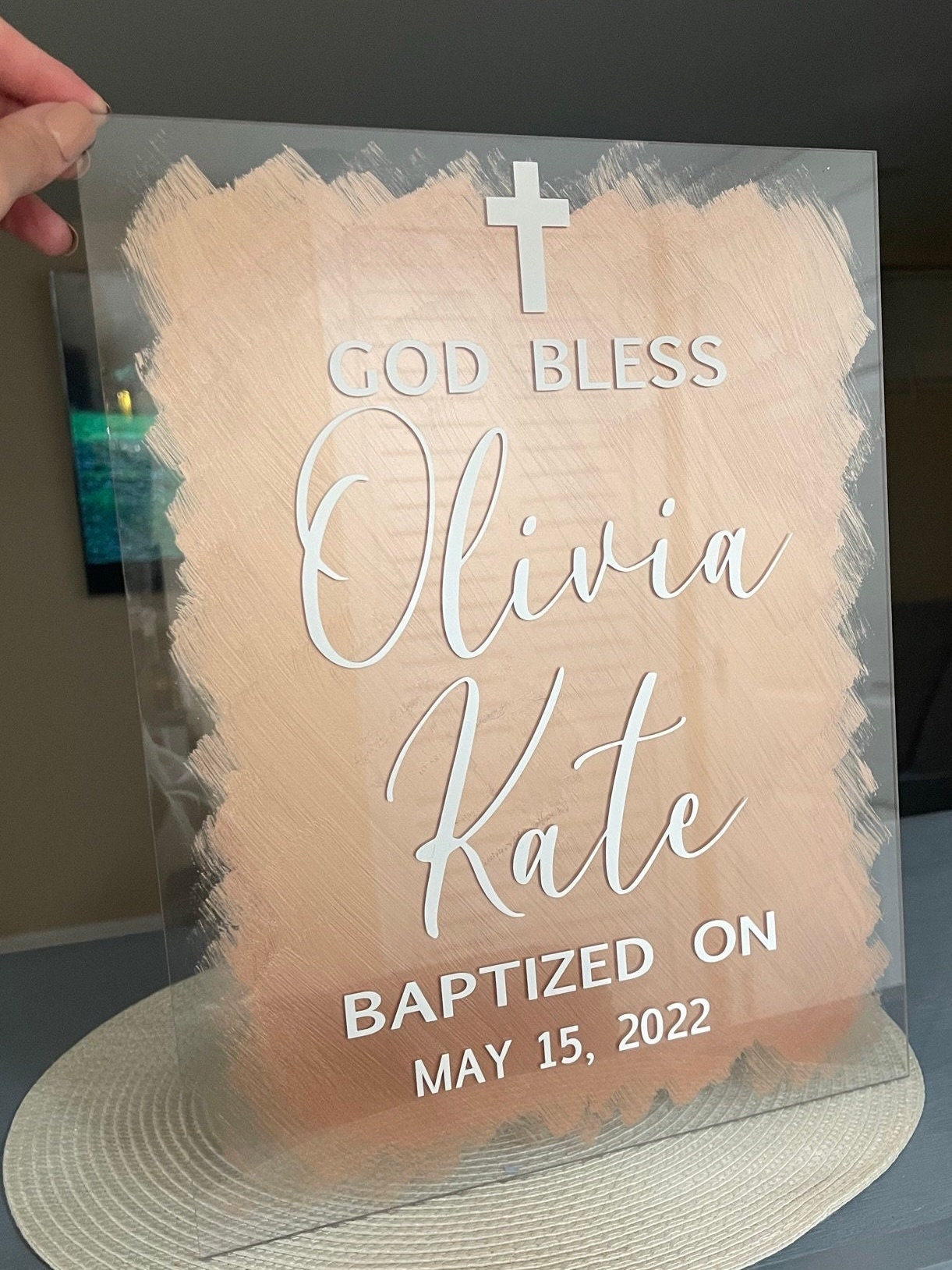 Letrero de bautismo acrílico letreros acrílicos de pintura - Etsy España
