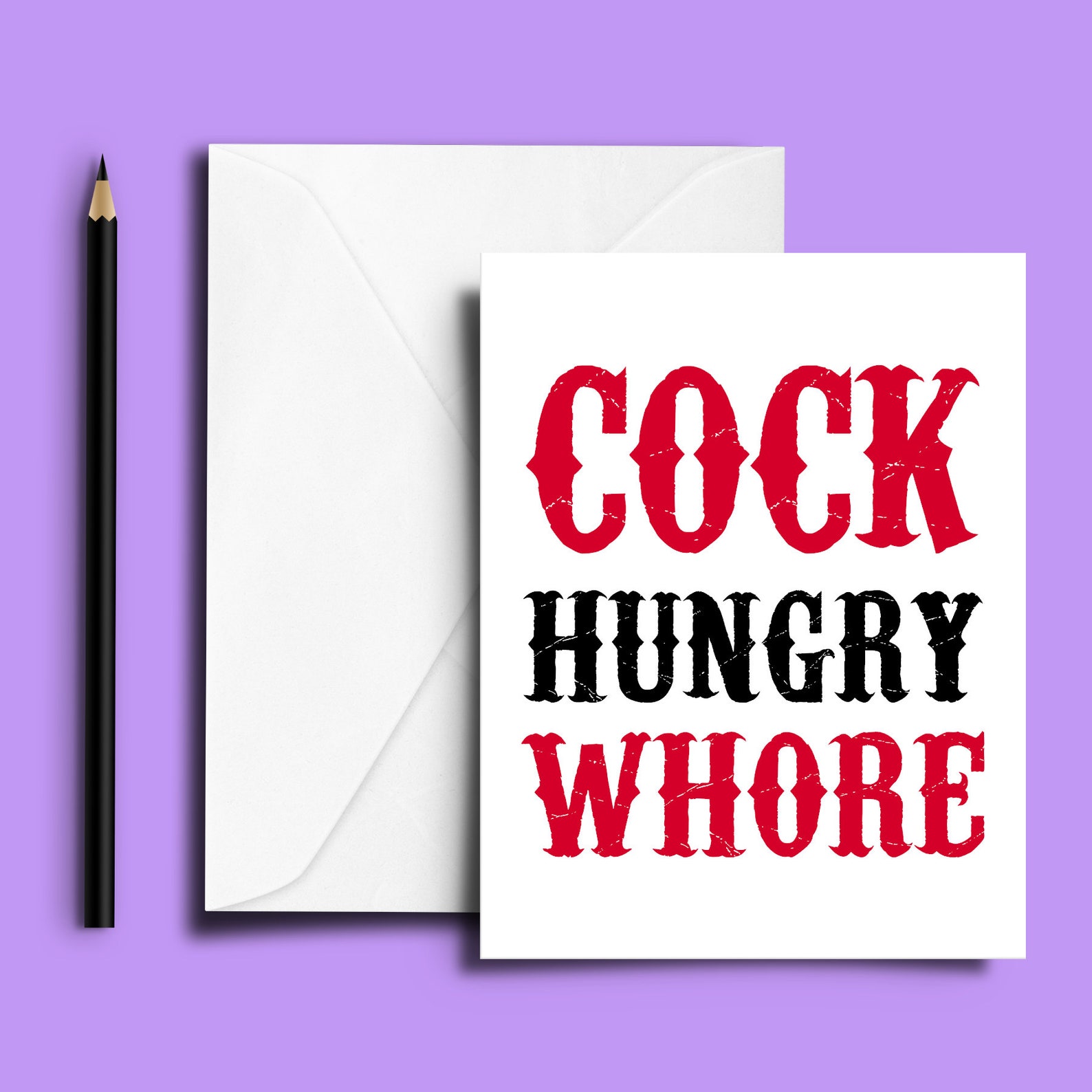 Cock Hungry Whore Cheeky Greetings Card Great For Valentines Etsy